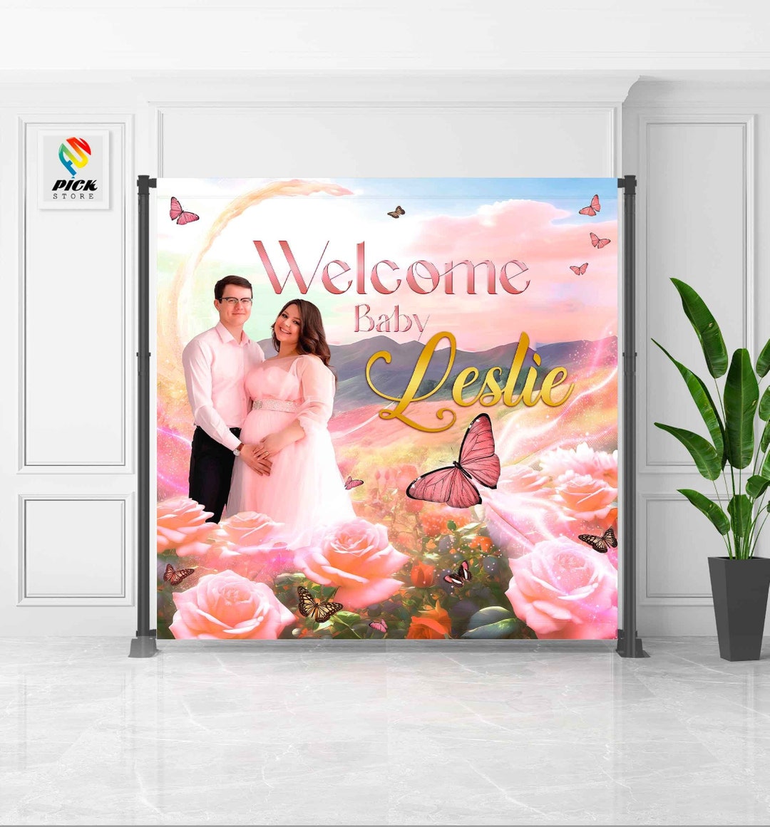 Butterflies and Flowers Backdrop | Enchanted Garden Banner | Fairy ...