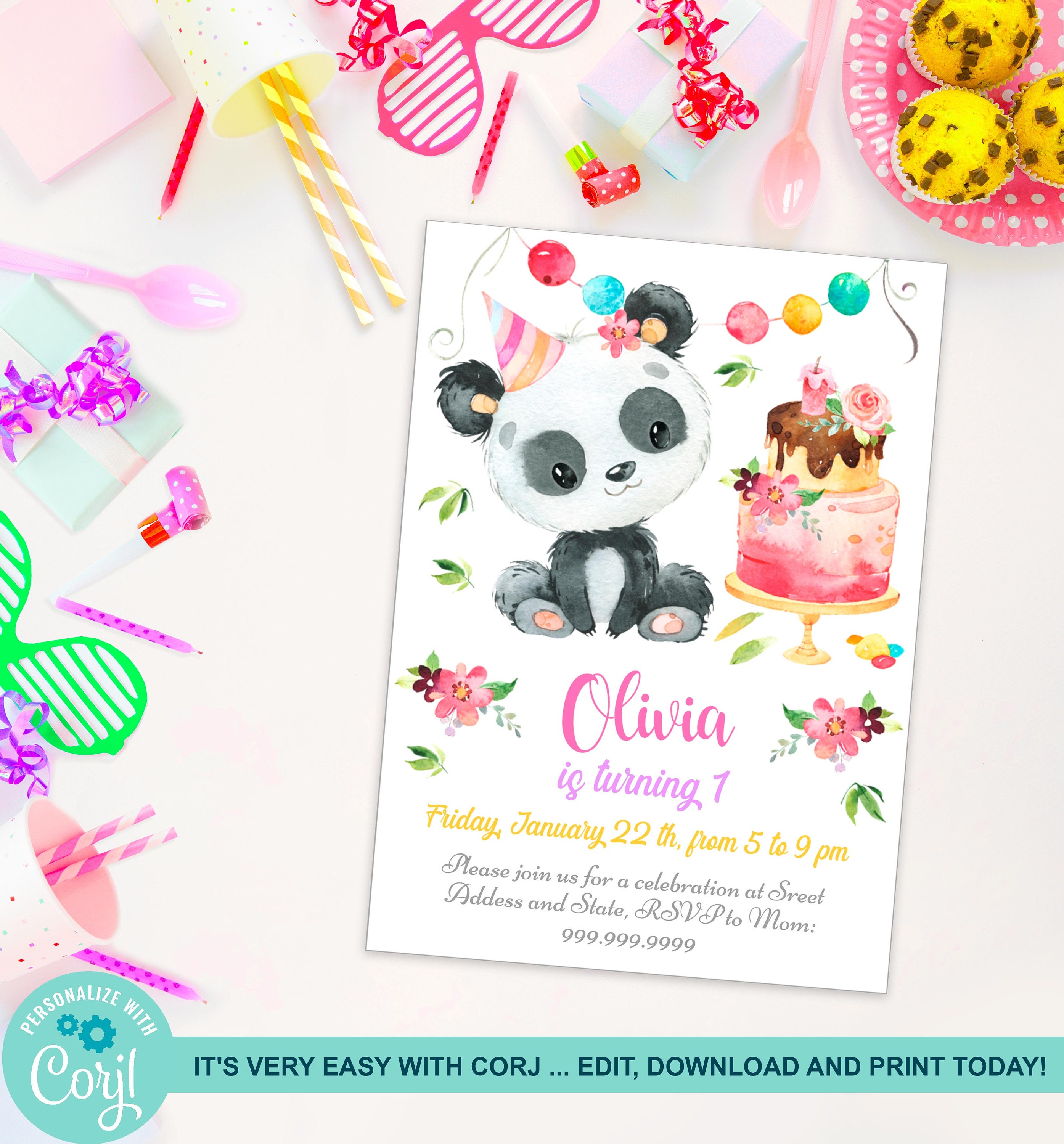 Make Panda Invitations - Etsy