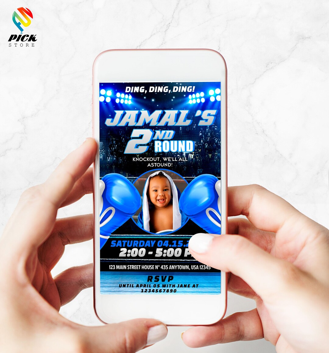 Boxing Phone Invite Little Champ Message Invite Boxing Ring Evite ...