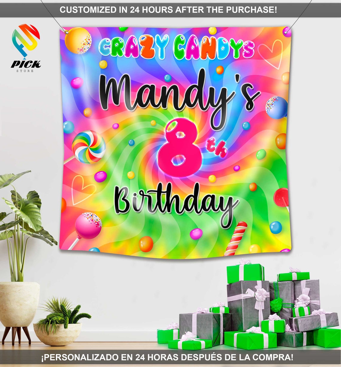 DIGITAL FILE Candyland Backdrop Candyland Banner Crazy - Etsy