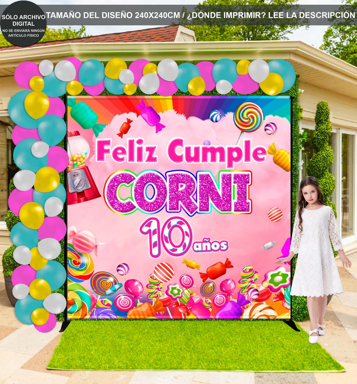 DIGITAL FILE Candyland Backdrop Candyland Banner | Etsy