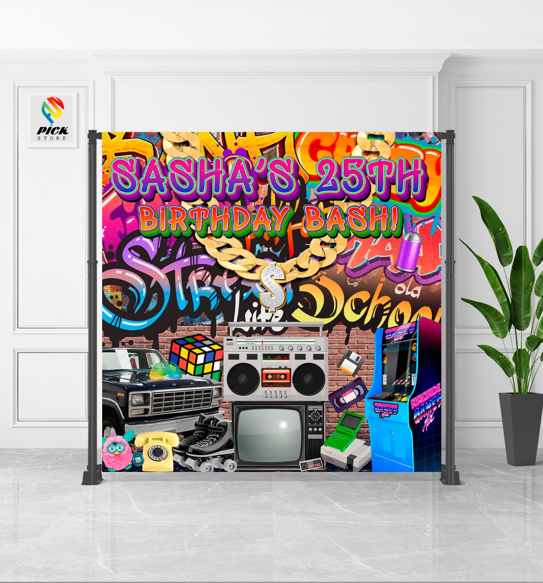 90s Party Backdrop Back to the 90s Banner Throwback Party Hip Hop Photo ...