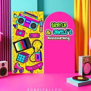 90s Retro Photo Booth Panels: Customizable Party Backdrop (digital ...