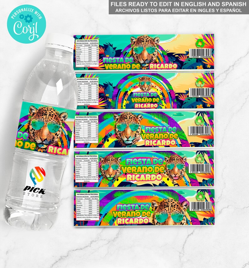 DIGITAL FILE Summer Water Bottle Labels Summer Printable - Etsy