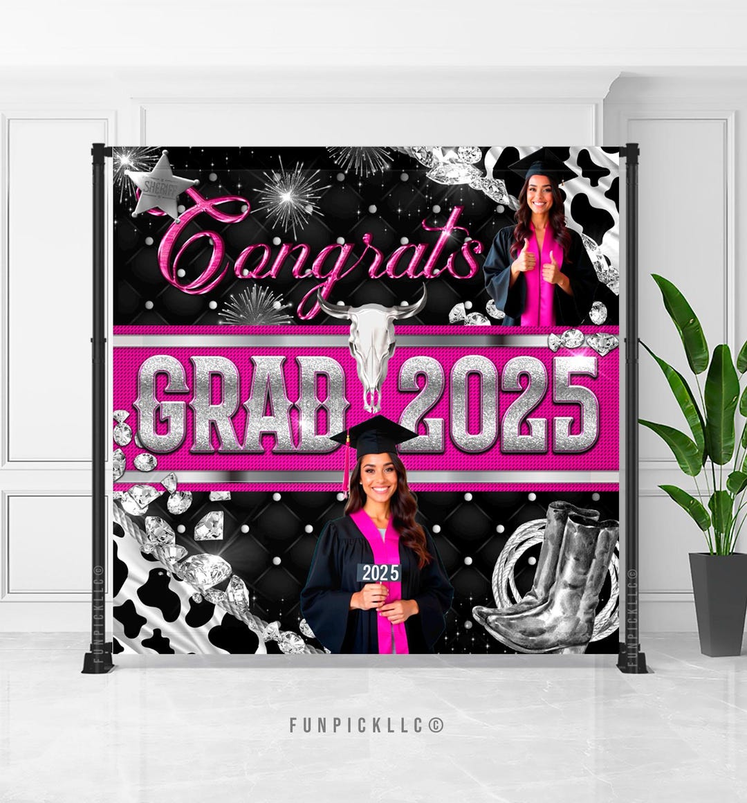 Cowgirl Graduation Banner | Cowboy Prom Send off Sign | Boots Western ...
