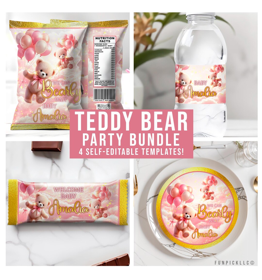 Teddy Bear Bundle for DIY, We Cant Bearly Pack, Bear Theme Kit, Bearly ...