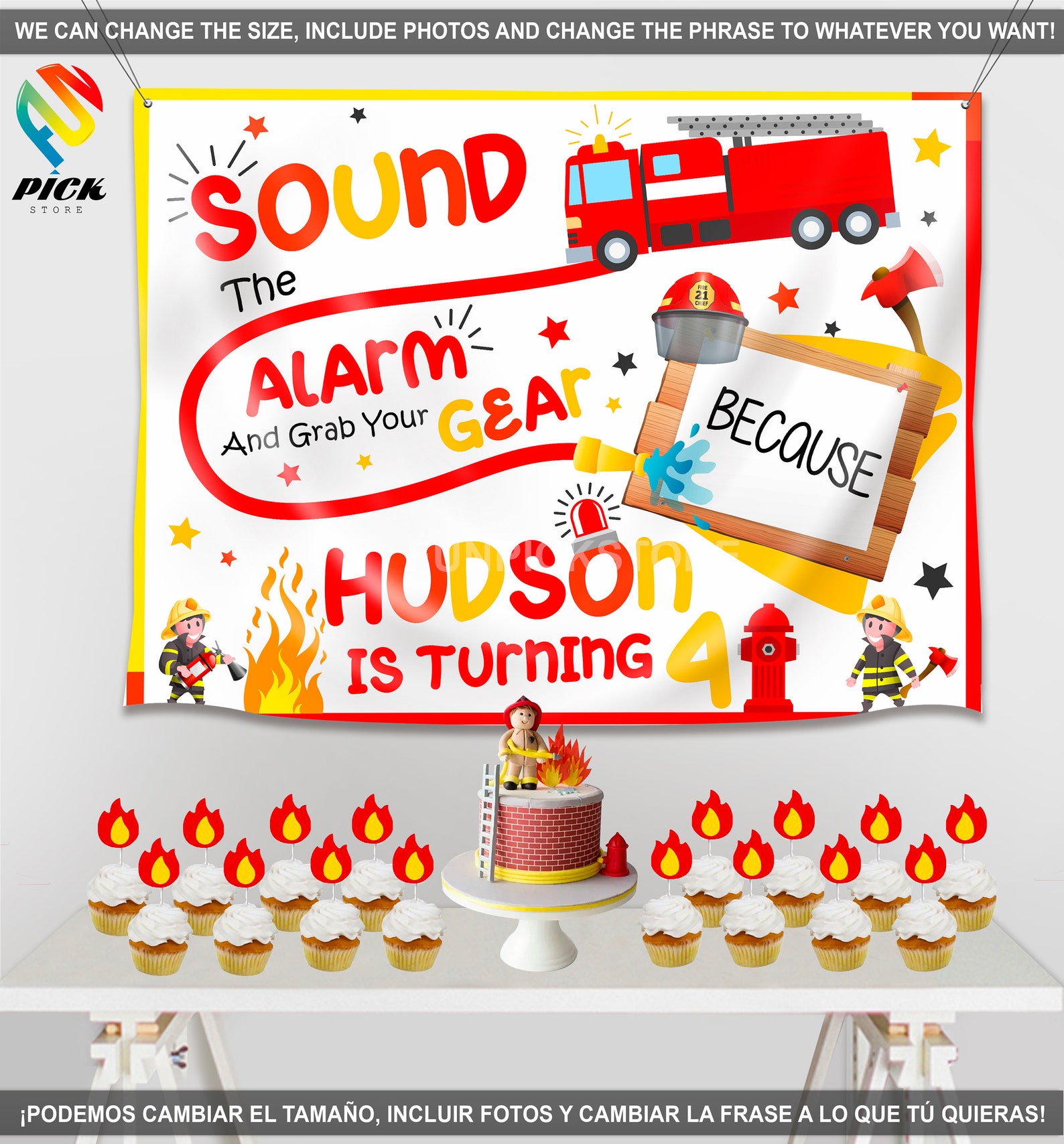 DIGITAL FILE Firefighter Backdrop Firefighter Banner - Etsy