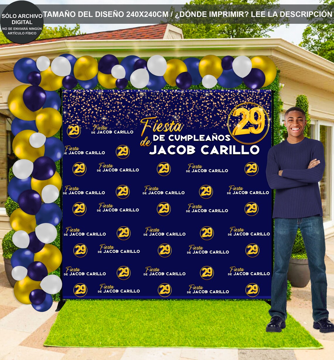 DIGITAL FILE Step and Repeat Backdrop Birthday Banner - Etsy