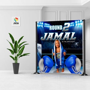 Boxing Backdrop First Round Banner Little Champ Party Boxing Ring Photo ...