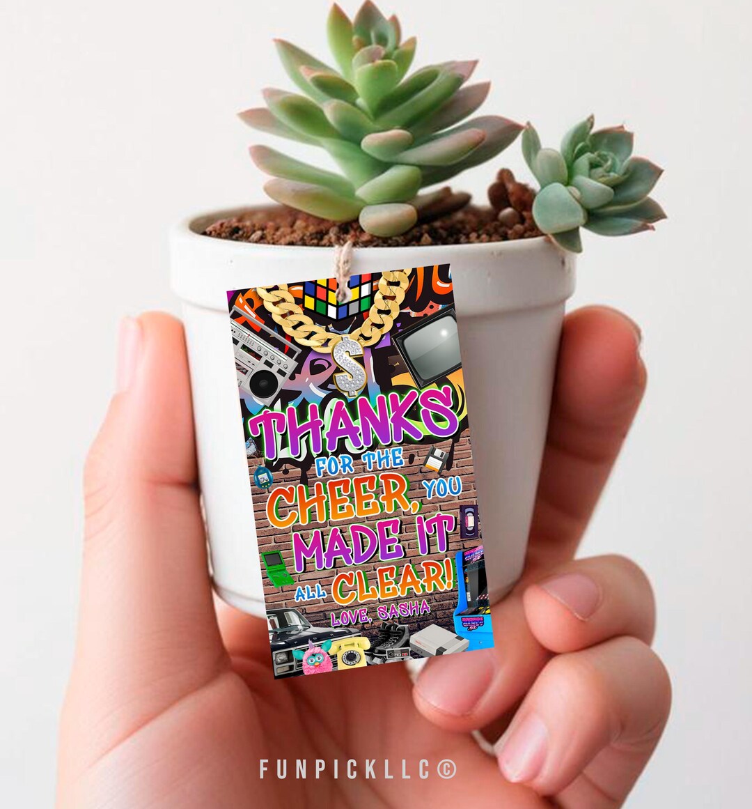 Vintage 90s Editable Gift Tag: Retro Hip Hop Theme (DIY) - Etsy