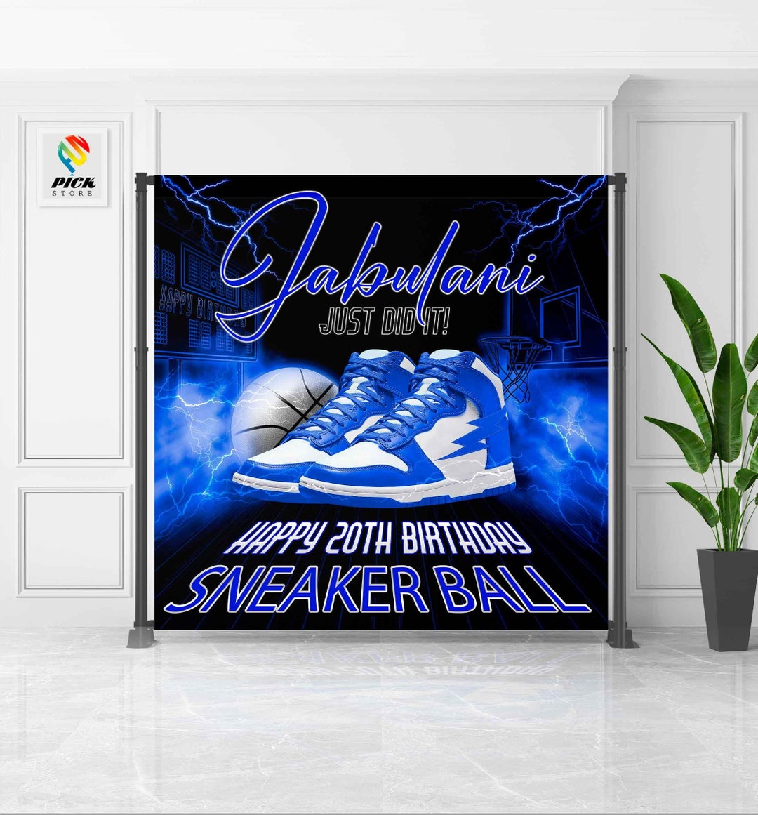Sneaker Ball Birthday Backdrop: Custom Basketball Party (digital File ...