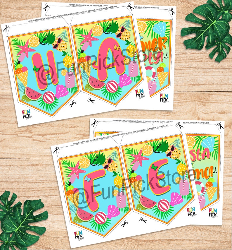 DIGITAL Summer Happy Birthday Banner Summer Pennant - Etsy