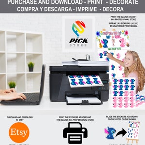 DIGITAL FILE Stitch and Angel Voting Board Stitch and Angel Voting Sign ...