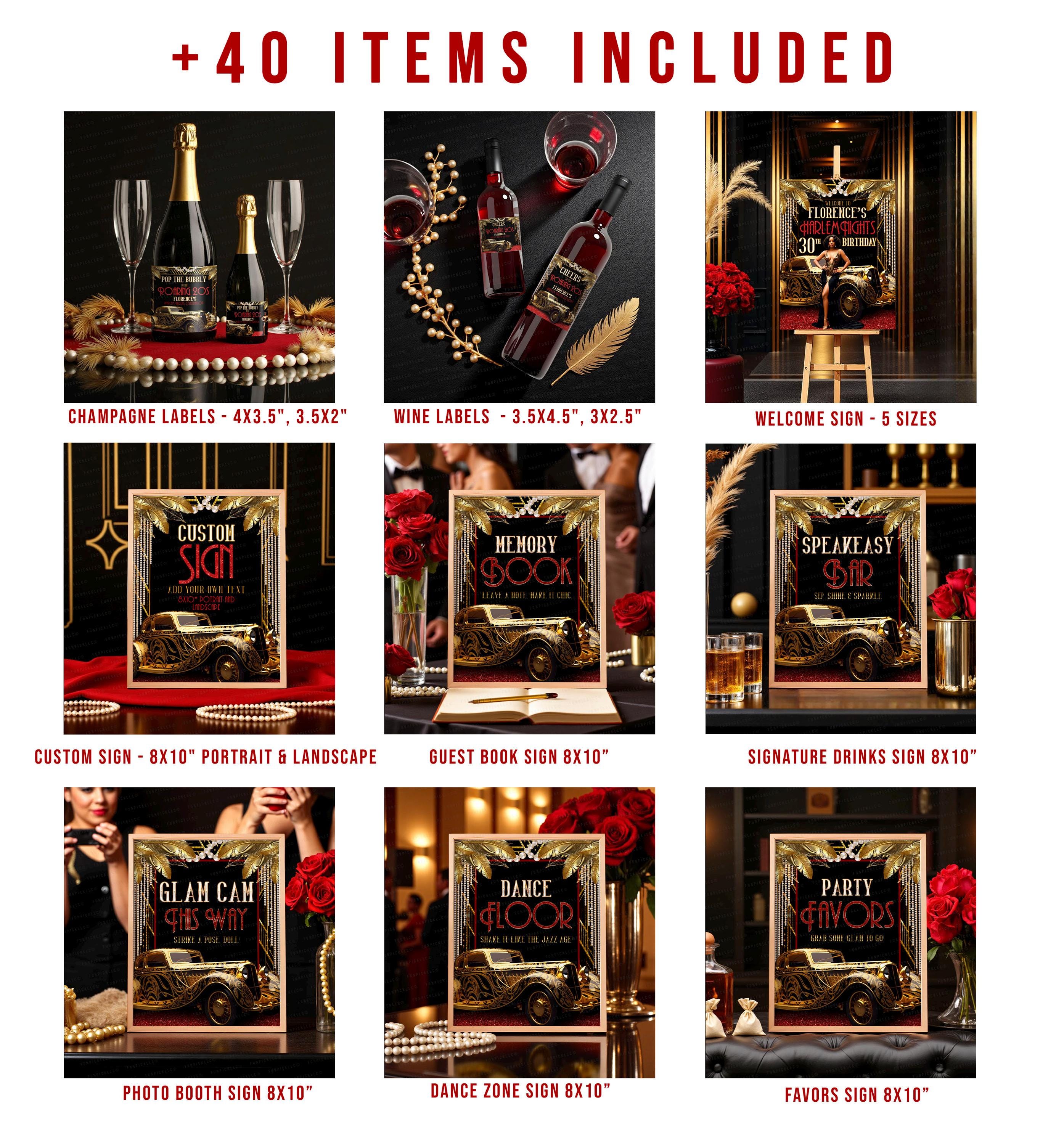Harlem Nights Birthday Bundle: Great Gatsby Mega Kit, Set of 40 ...