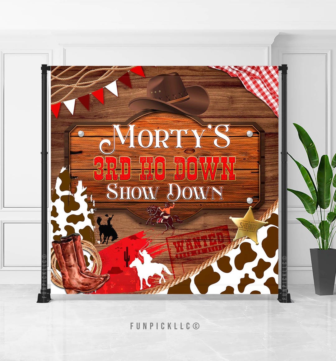 Western Digital Banner | Cowgirl Backdrop | Cowboy Boots Decor | Rodeo ...