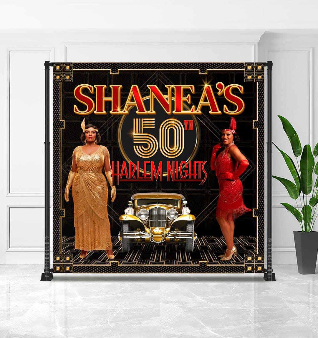 Gatsby Backdrop: Art Deco Banner, Harlem Nights Wall Art (digital ...