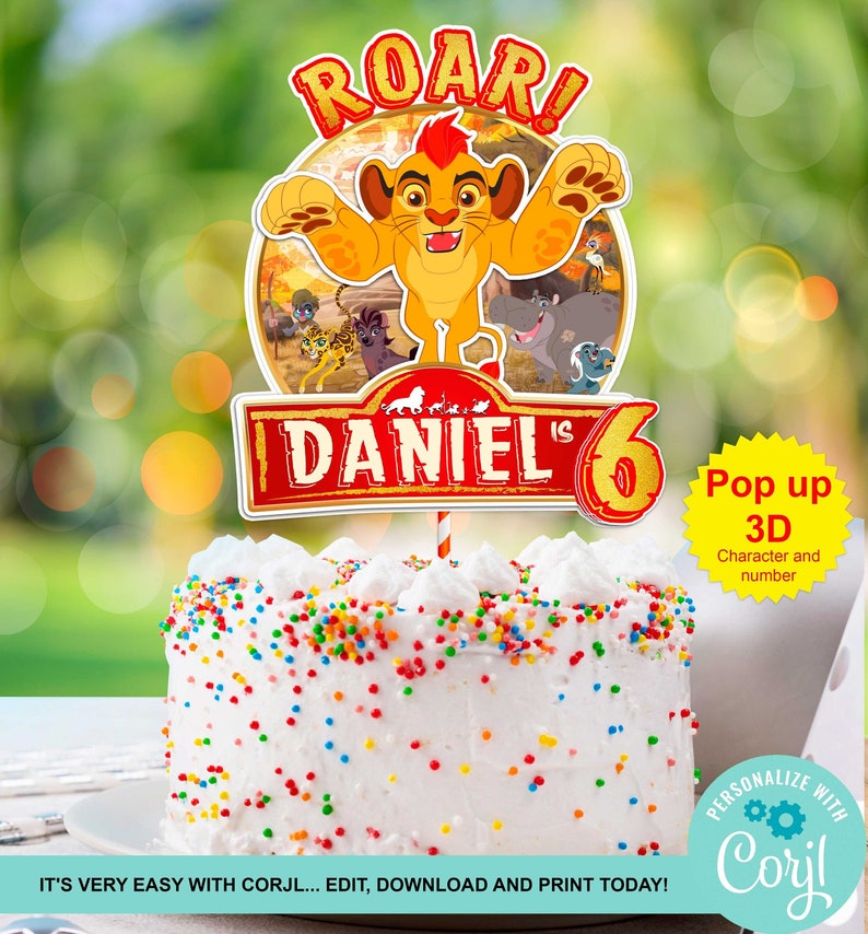 DIGITAL Lion Guard Cake topper Lion Guard Cake Decoration | Etsy