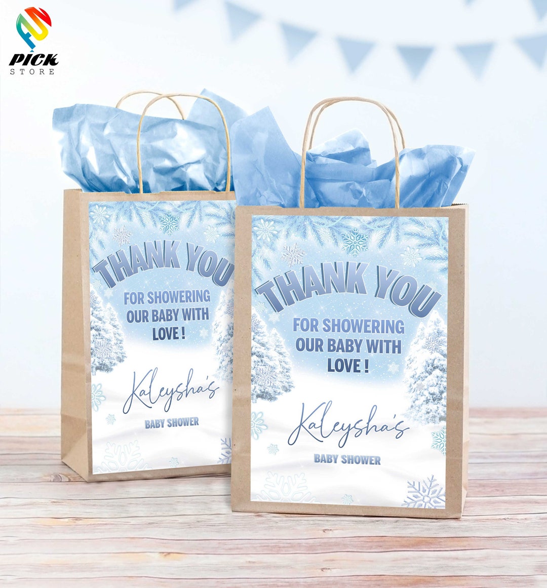 Editable Winter Wonderland Gift Bag Labels Winterland Treat Bag ...