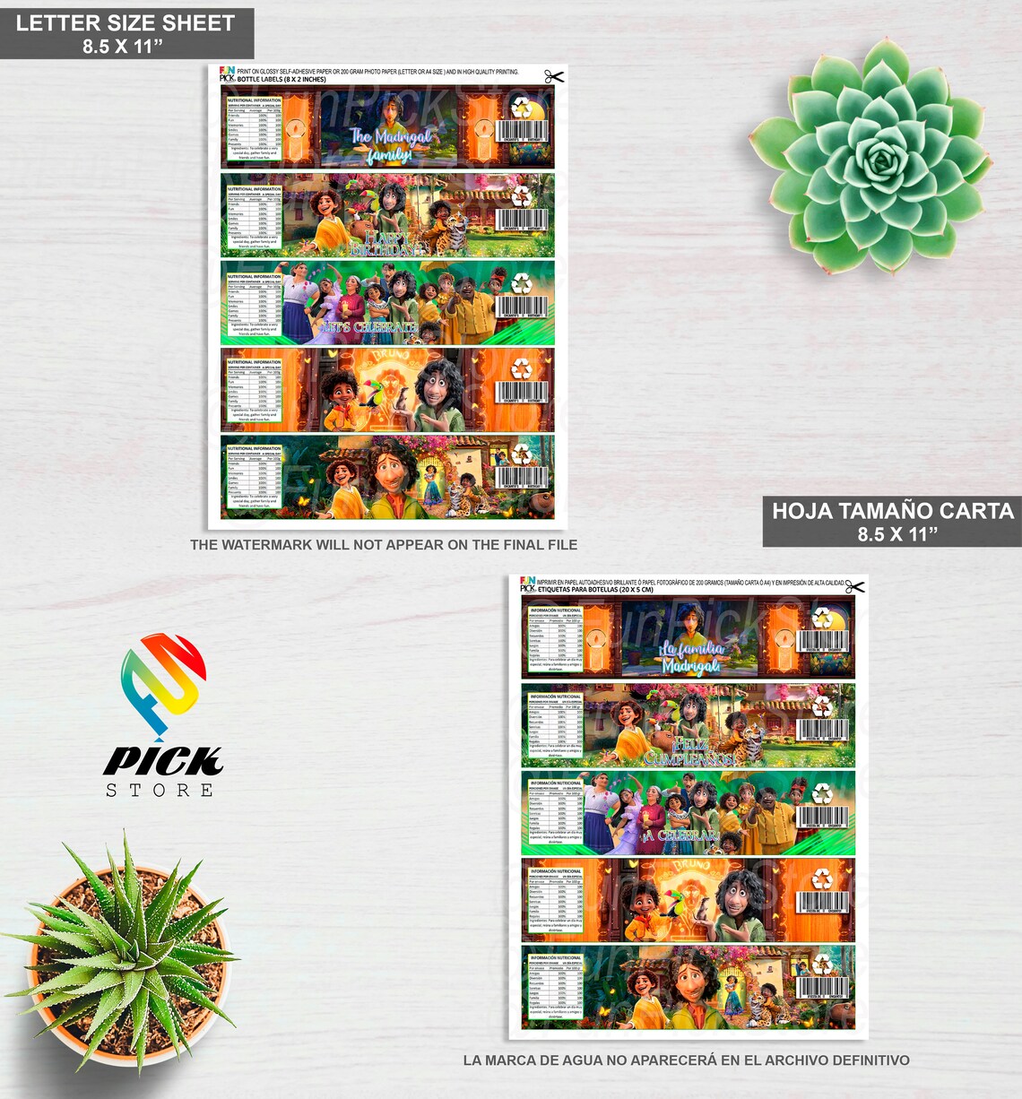 DIGITAL Encanto Water Bottle Labels Encanto Printable - Etsy