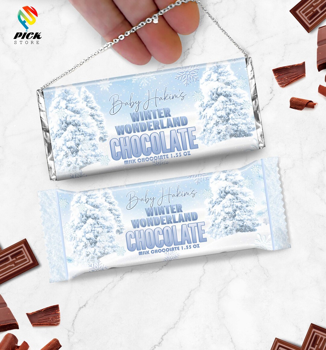 EDITABLE Winter Candy Bar Wrapper Wonderland Chocolate Wrappers ...