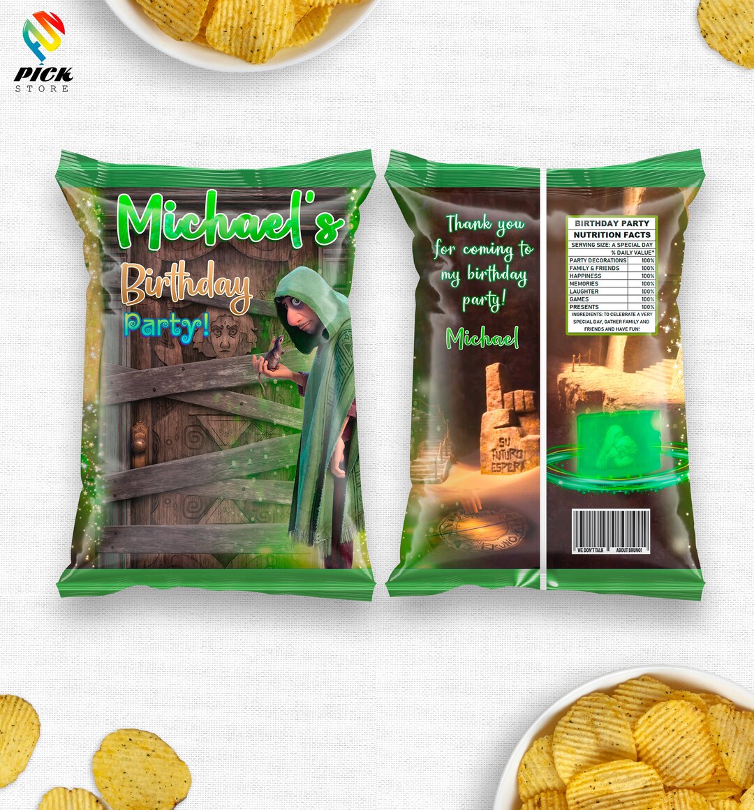 DIGITAL FILE Kids Chips Bag Kids Favor Bag Template Kids - Etsy