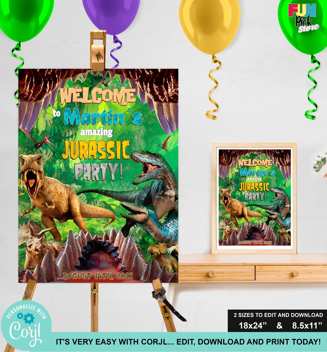 DIGITAL | Dinosaurs Welcome Sign | Dinosaurs Sign Printable | Dinosaurs ...