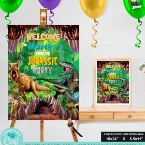 DIGITAL | Dinosaurs Welcome Sign | Dinosaurs Sign Printable | Dinosaurs ...