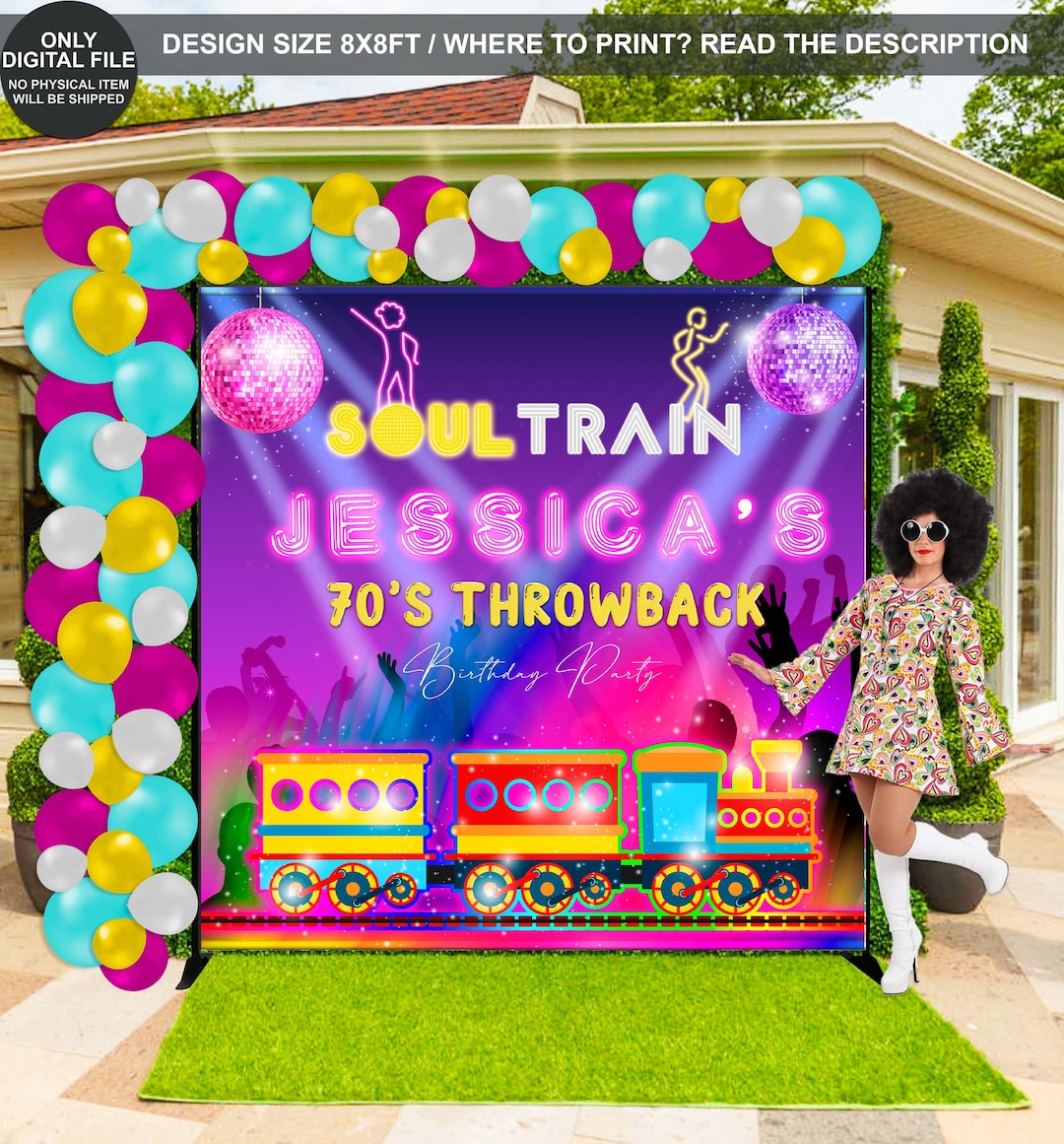 DIGITAL FILE 70's Soul Train Backdrop 70's Soul Train Banner 70's Soul ...