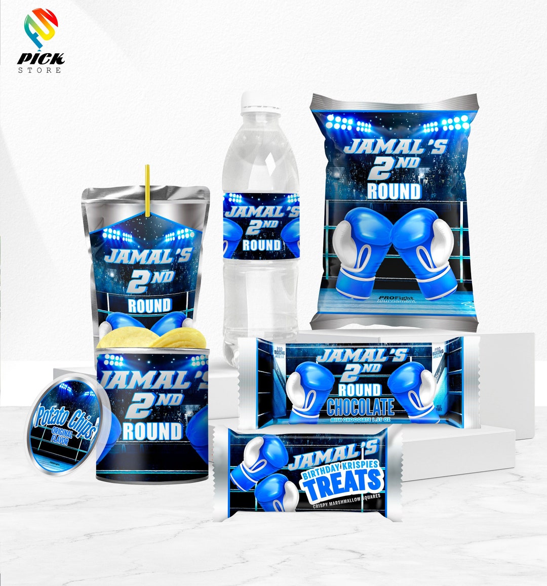 Boxing Party Bundle 6 Items Little Champ Party Kit Boxing Ring Chips ...