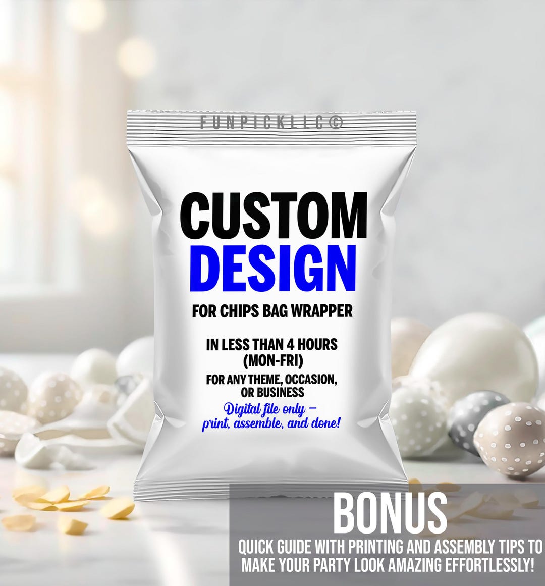 Personalized Chips Bag Wrapper Design: Custom Party Favors (only ...