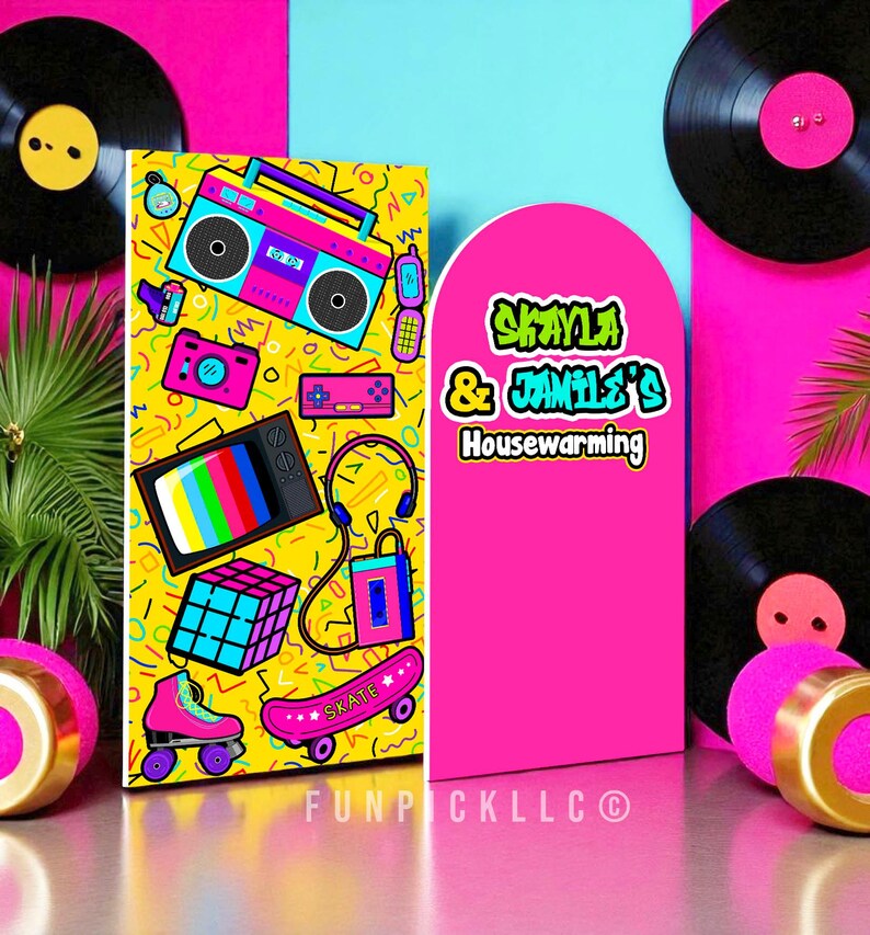 90s Retro Photo Booth Panels: Customizable Party Backdrop (digital ...