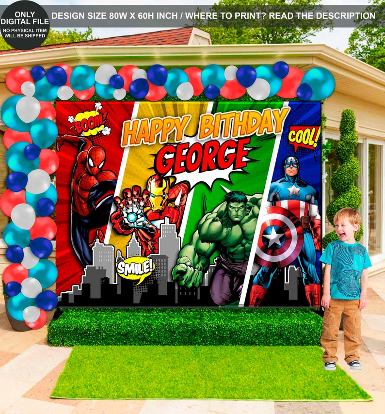 DIGITAL FILE the Avengers Backdrop the Avengers Banner | Etsy