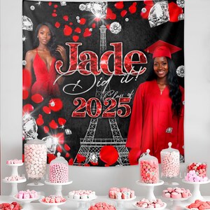 Red and Black Graduation Banner: Class of 2025 Backdrop (digital File ...
