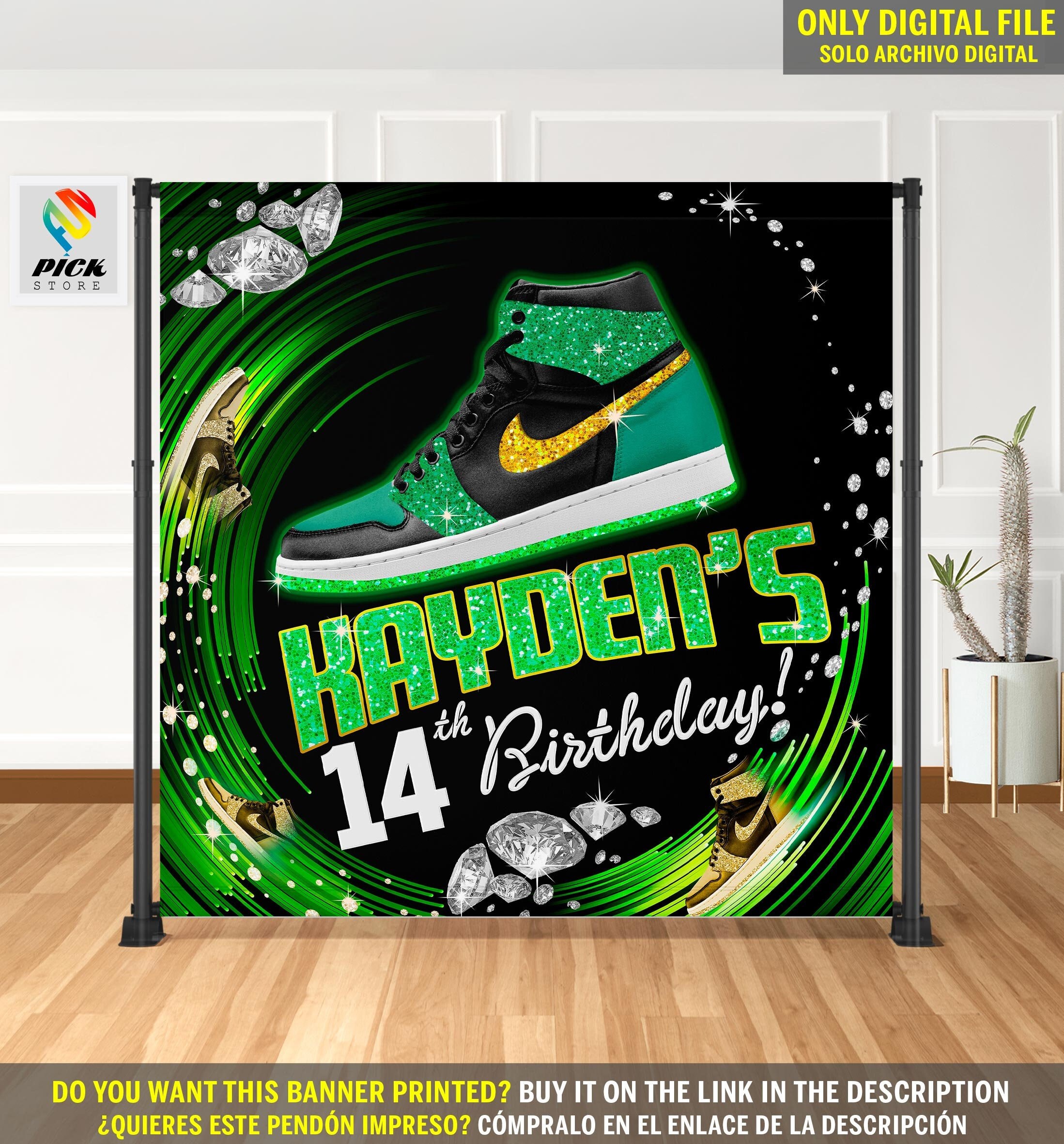 Sneaker Ball Backdrop Template Emerald - Etsy