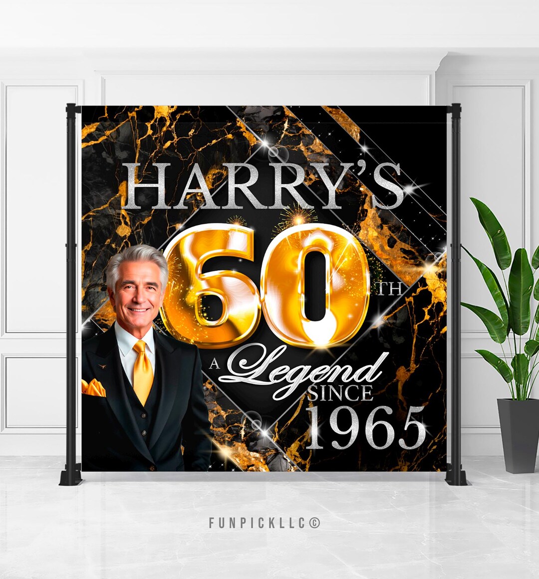 Black and Gold Marble Banner | Luxe Backdrop | Legend Since Wall Decor ...