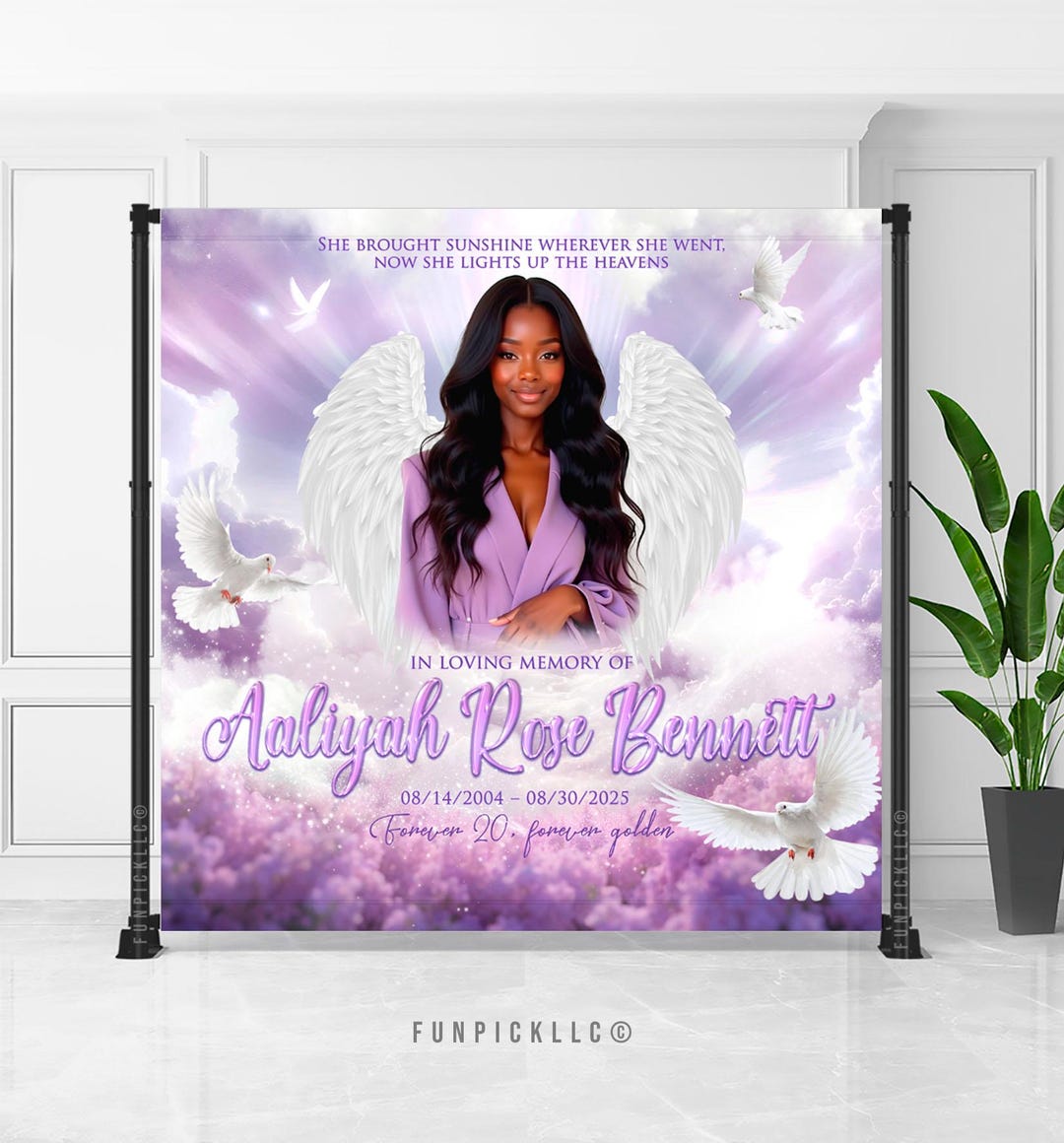 Purple Memorial Digital Banner | Remembrance Banner | in Memory Gift ...