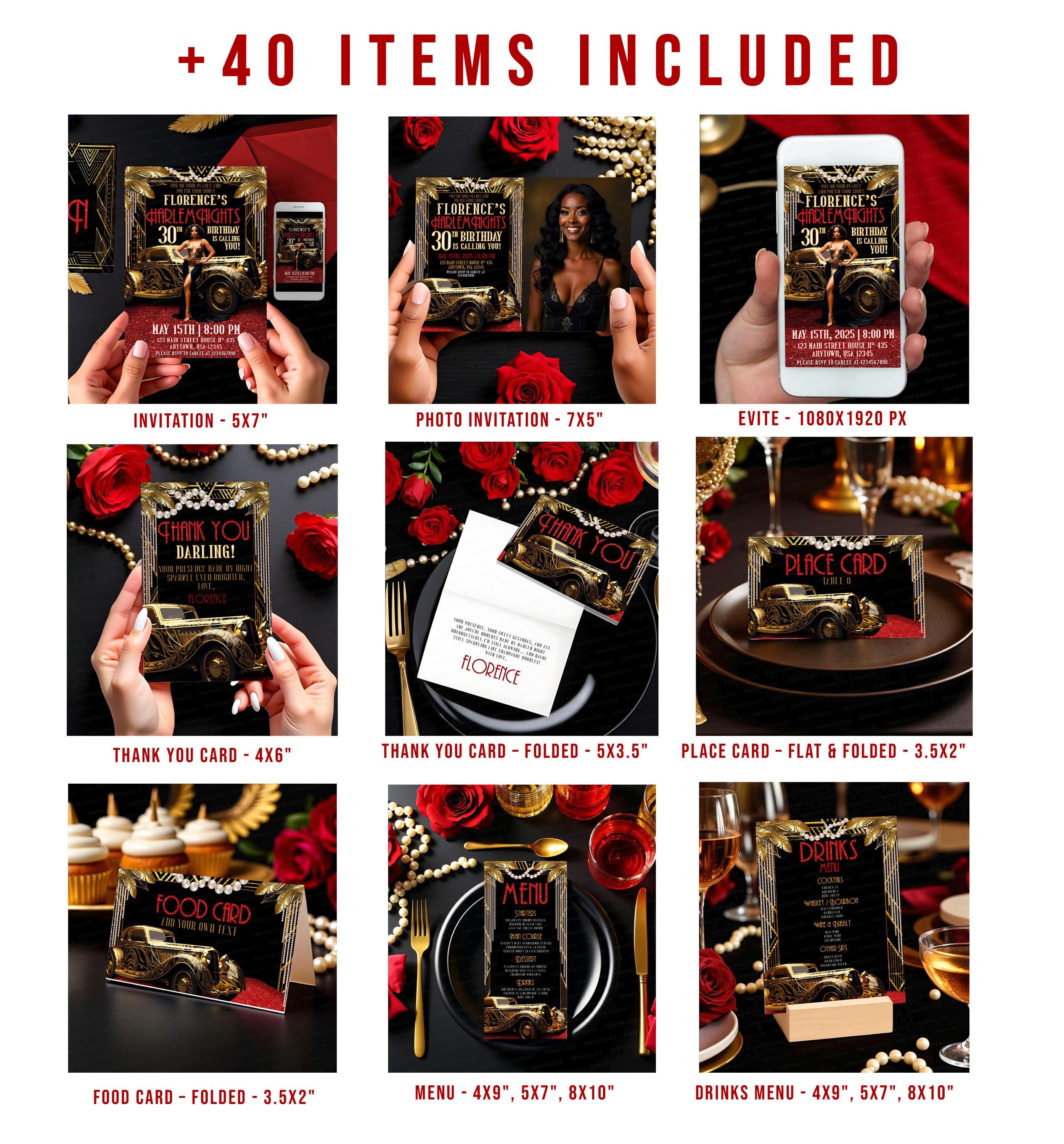 Harlem Nights Birthday Bundle: Great Gatsby Mega Kit, Set of 40 ...