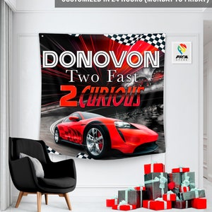Red Race Car Backdrop | Cars Banner | Racing Cars Party Backdrop | Race ...