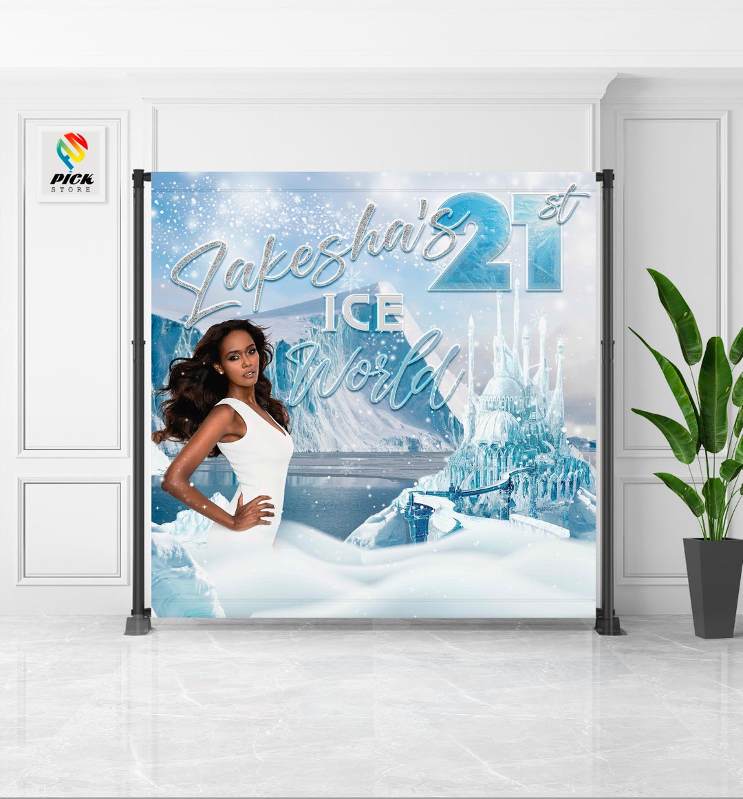 DIGITAL FILE | Winter Backdrop | Ice World Banner | Winter Wonderland ...