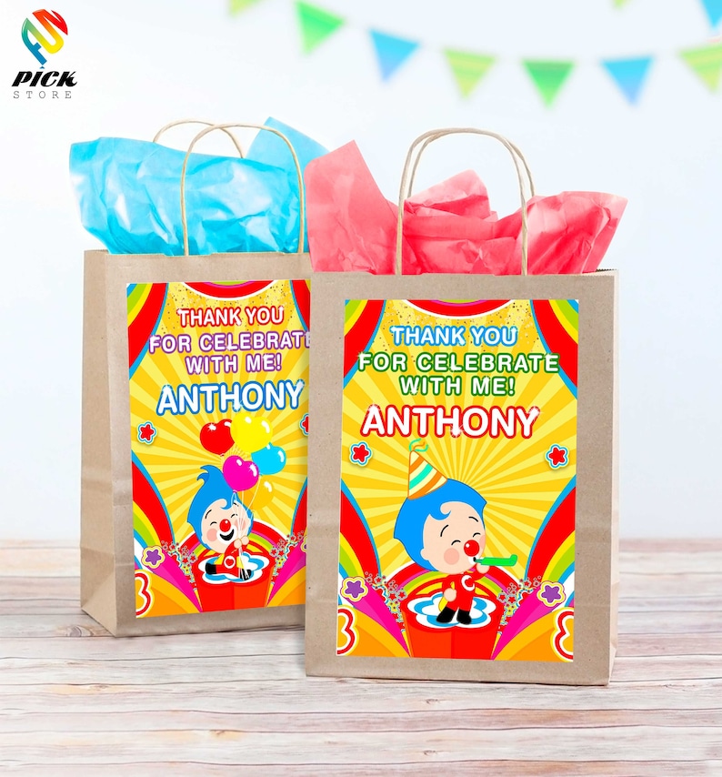 DIGITAL FILE Clown Gift Bag Decor Clown Favor Bag Clown - Etsy