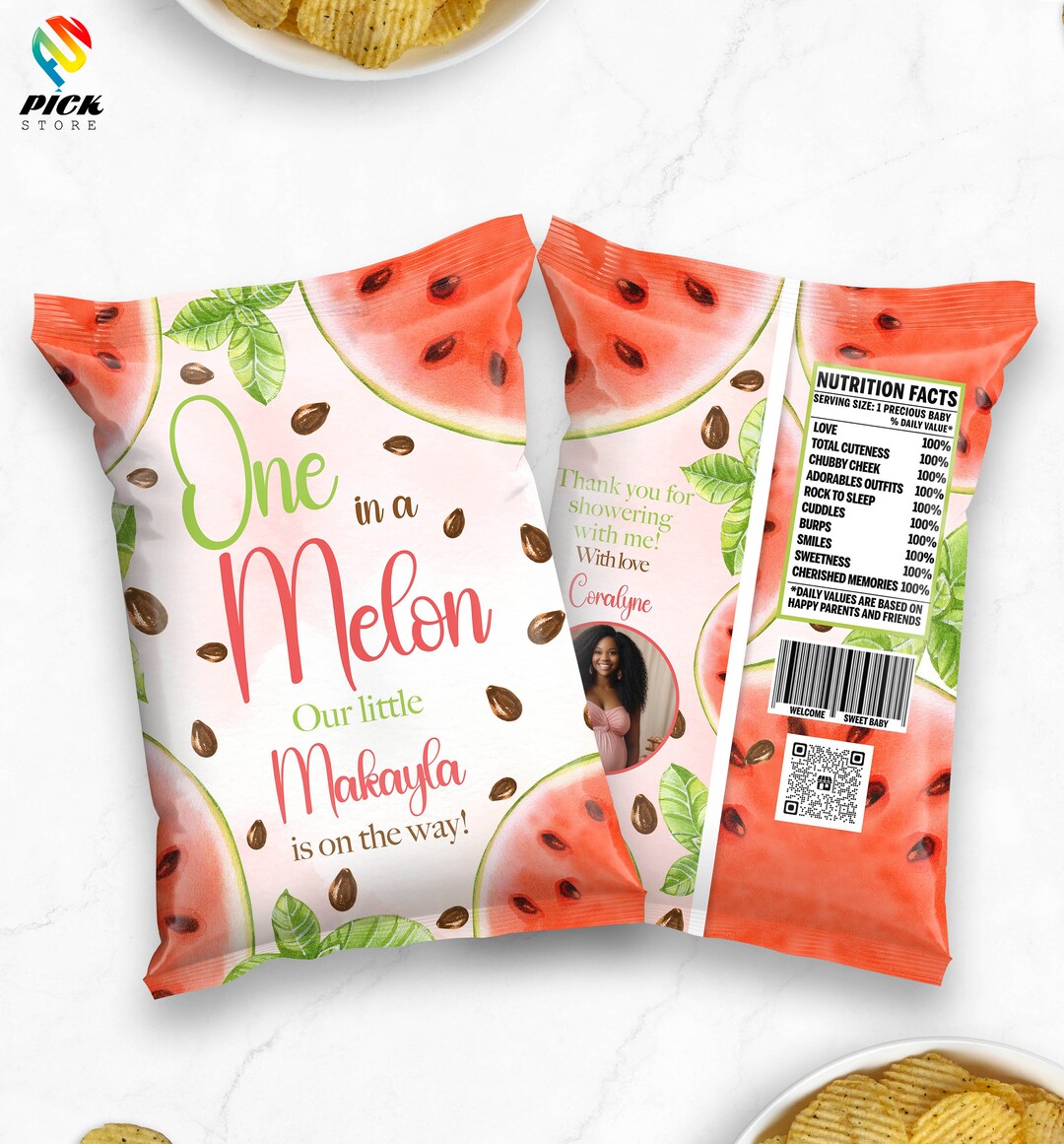 Watermelon Chip Bag Wrapper: Summer Party Favor (DIY FILE) - Etsy