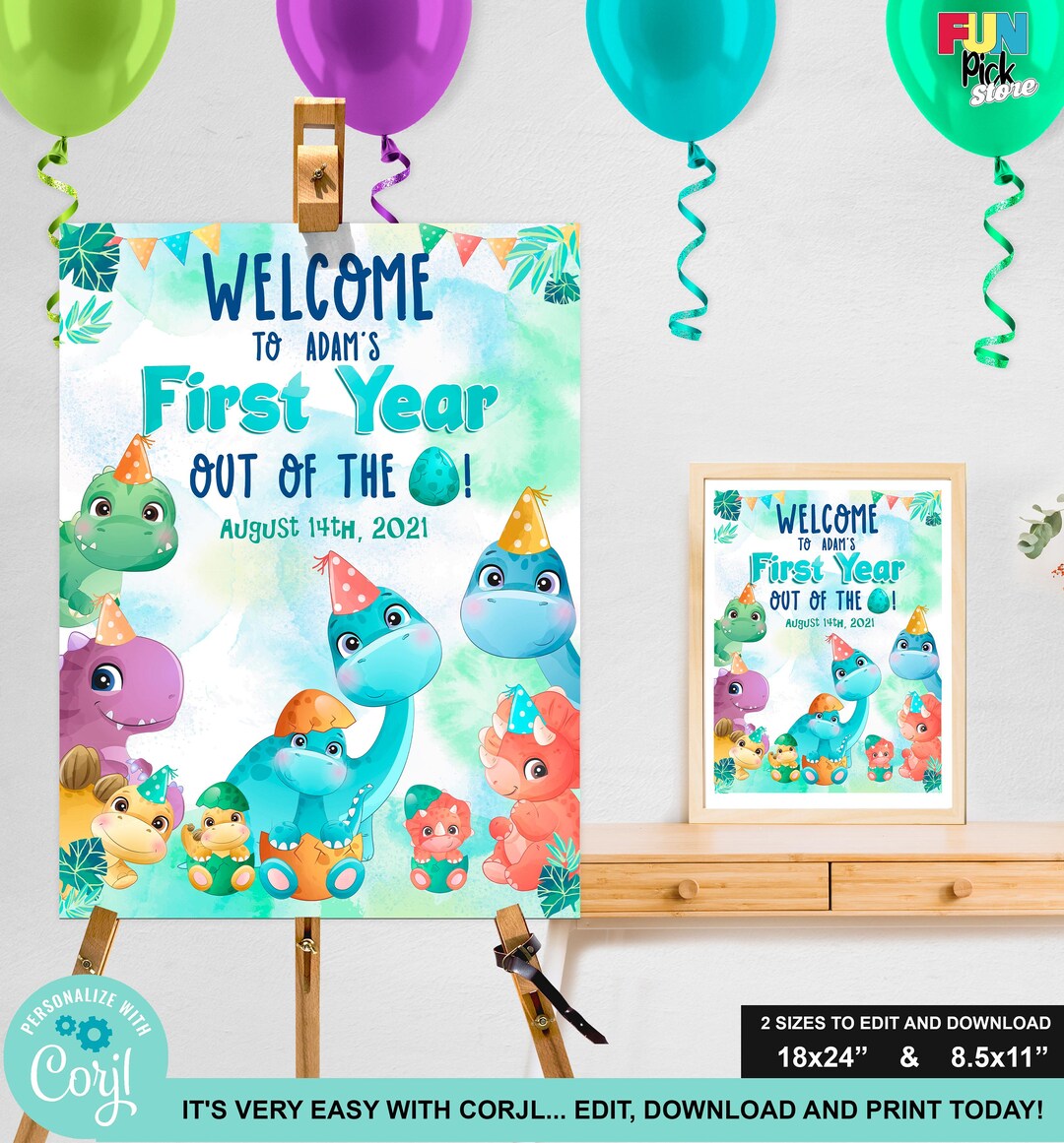 DIGITAL Dinosaurs Welcome Sign Dinosaurs Sign Printable Dinosaurs ...