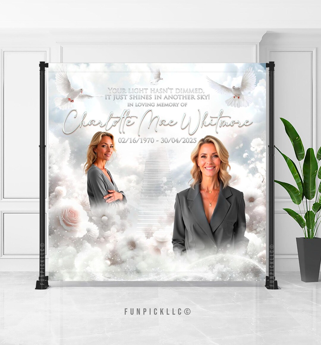 White Memorial Digital Banner | Remembrance Banner | in Memory Gift ...