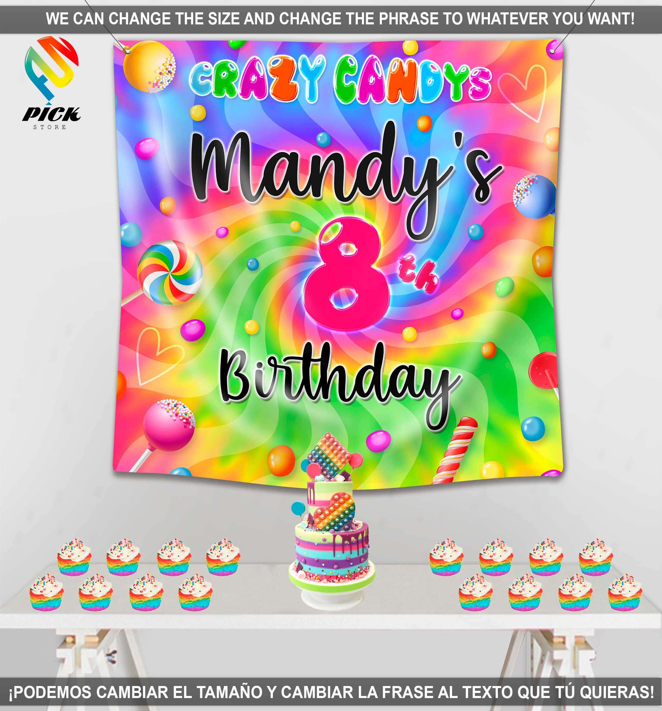 DIGITAL FILE Candyland Backdrop Candyland Banner Crazy - Etsy