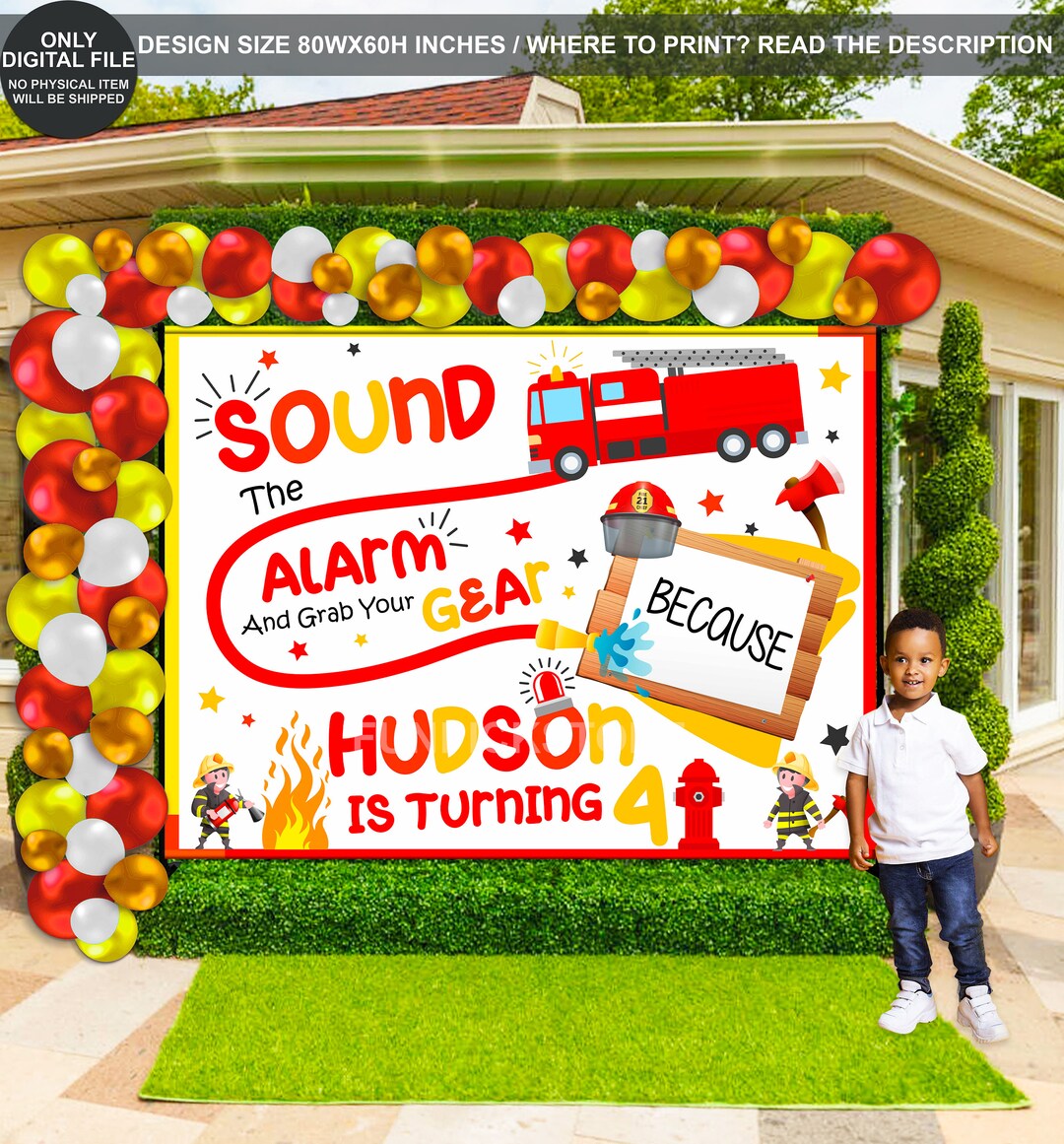 DIGITAL FILE Firefighter Backdrop Firefighter Banner Firefighter ...