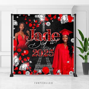 Red and Black Graduation Banner: Class of 2025 Backdrop (digital File ...