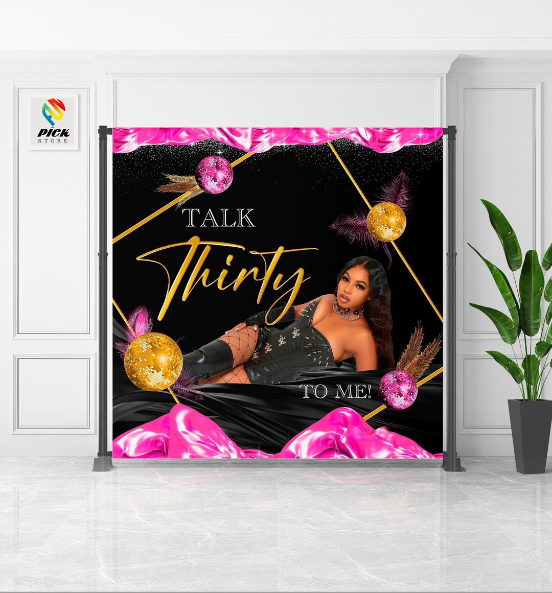 Sassy 30th Birthday Backdrop: Glamorous Party Banner (digital File) - Etsy