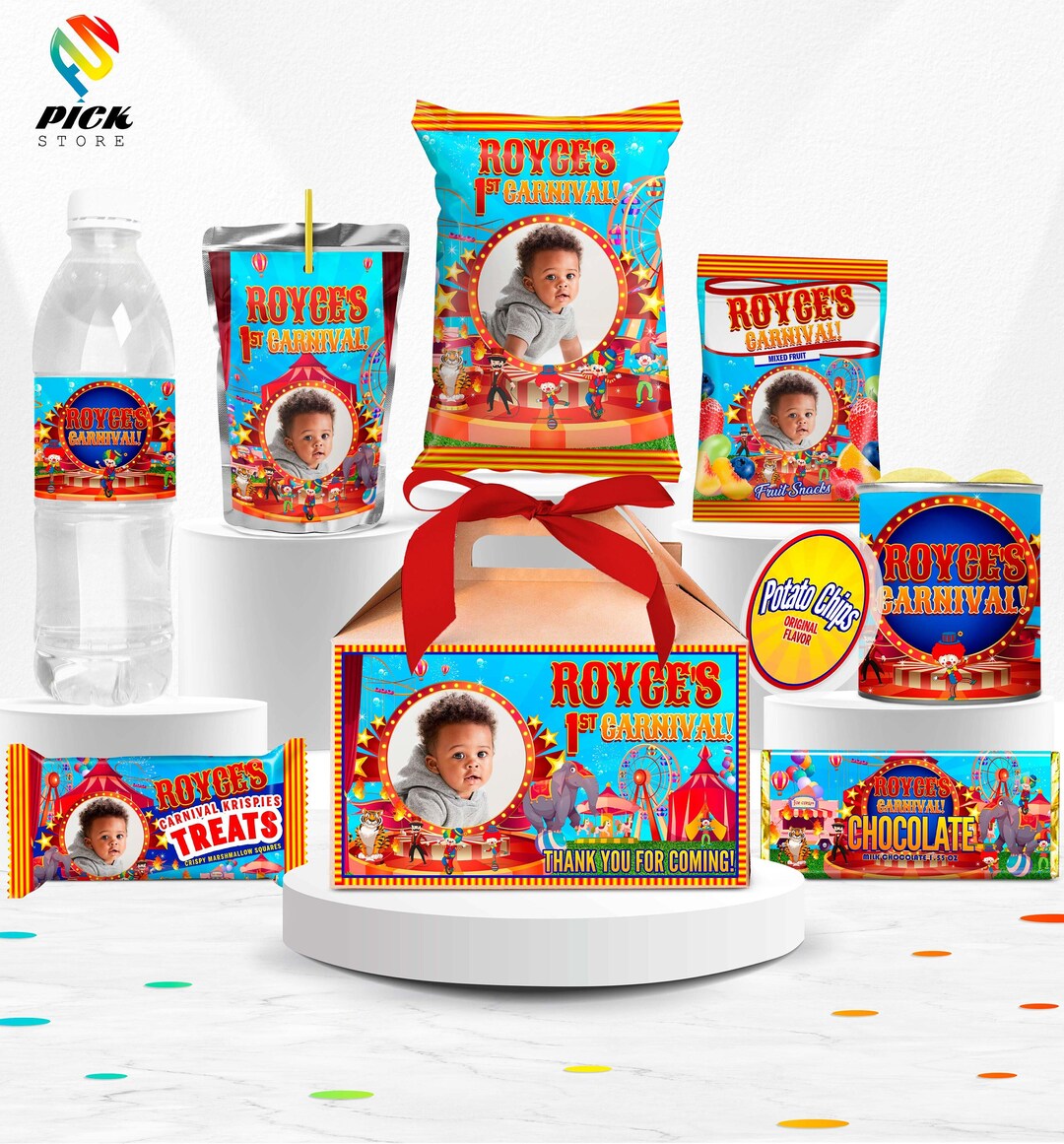 Circus Carnival Party Bundle: Editable Labels, Wrappers (DIY Digital ...