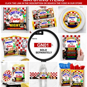 Game Night Chip Bag Wrapper Board Games Snack Bag Tabletop Games Custom ...