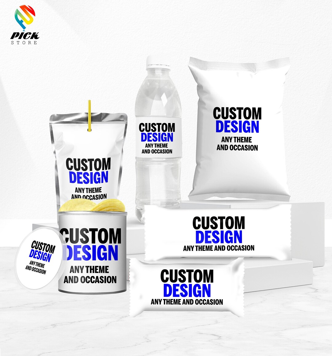 Custom Party Bundle 6 Items Personalized Party Kit Customized Pack ...